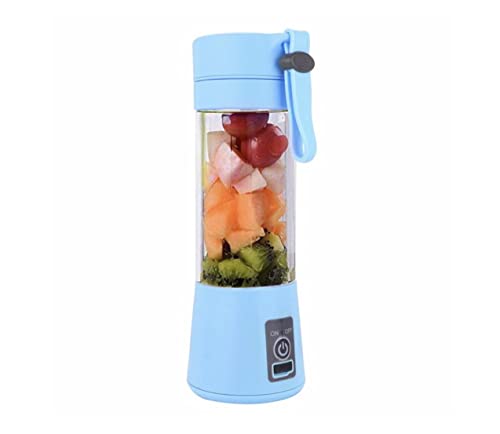 USB Portable Blender Juicer Cup, 3CPRECIOUS Fruit Juice mixer, Mini Portable Rechargeable Battery/Juicing Blender Mixer, 380ml (Blue)