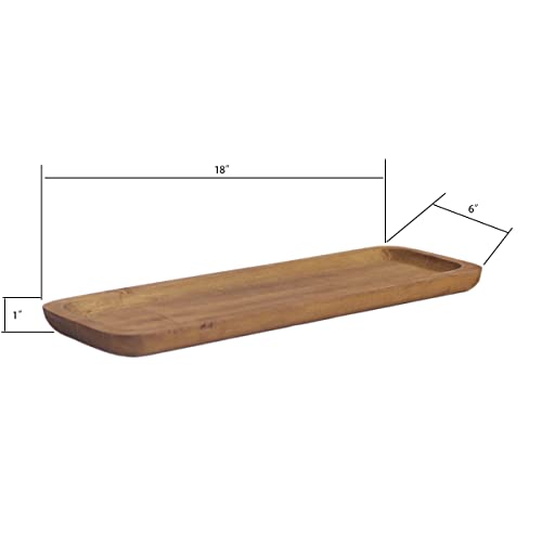 Bathroom Wooden Tray 18 Inch Long Vanity Wood Trays Rustic Wood Serving Tray Toilet Tank Tray for Bathroom Living Room Kitchen Counter Organizing and Home Decor