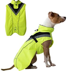 DOGOPAL Dog Raincoat - Reflective Dog Rain Jacket Waterproof for Small Medium and Large Dogs - Dog Raincoats with Leash Hole (Yellow, L)