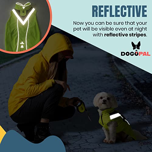 DOGOPAL Dog Raincoat - Reflective Dog Rain Jacket Waterproof for Small Medium and Large Dogs - Dog Raincoats with Leash Hole (Yellow, L)