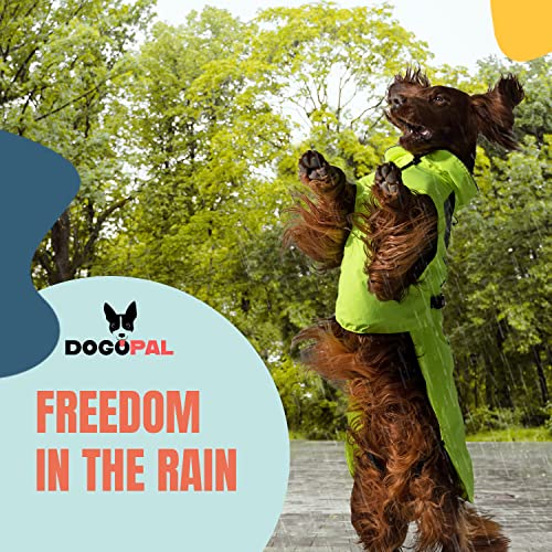 DOGOPAL Dog Raincoat - Reflective Dog Rain Jacket Waterproof for Small Medium and Large Dogs - Dog Raincoats with Leash Hole (Yellow, L)