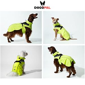 DOGOPAL Dog Raincoat - Reflective Dog Rain Jacket Waterproof for Small Medium and Large Dogs - Dog Raincoats with Leash Hole (Yellow, L)