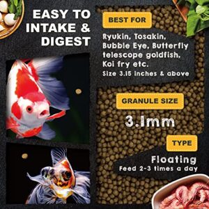 Ultra Fresh Floating Goldfish Food, Color Enhancing, Balanced Diet, All Natural Ingredients, Clear Water Formula, Goldfish Premium Pellet, 4.6 oz