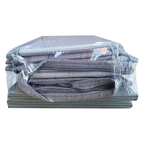 Yawinhe 2 Pack Under Bed Storage Containers with 4Handles,Sturdy Zipper und Label Holders, 23.62x11.8x6in,Foldable Blanket Storage Bags, for Comforter, Blanket, Clothing, Grey SNH002GS-2