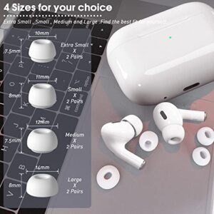 Seltureone 4 Pairs Replacement Ear Tips for Airpods Pro/Airpods Pro 2 with Noise Reduction Hole, Non-Slip Soft Silicone Airpods Pro Replacement Ear Tips with Portable Storage Box (XS/S/M/L)