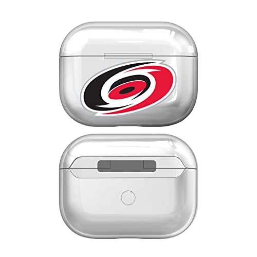 Head Case Designs Officially Licensed NHL Carolina Hurricanes Team Logo 1 Clear Hard Crystal Cover Compatible with Apple AirPods Pro Charging Case