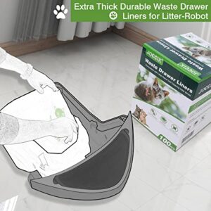 Cat Litter Box Liner Bags Compatible with Self-Cleaning Litter Box Robot 100 Pack, Waste Drawer Liners Heavy Duty White 9-11 Gallons Replacement Bags…