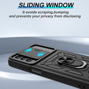 for Motorola G 5G 2022 Case[𝗡𝗼𝘁 𝗠𝗼𝘁𝗼 𝗚 𝗦𝘁𝘆𝗹𝘂𝘀 ], with HD Screen Protector,360° Ring Kickstand[Military Grade]Shockproof Protective,Black