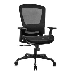 ELABEST Ergonomic Mesh Office Chair,Sturdy Task Chair- Adjustable Lumbar Support & Armrests,Computer Desk Chair,Tilt Function,Comfort Wide Seat,Swivel Home Office Chair