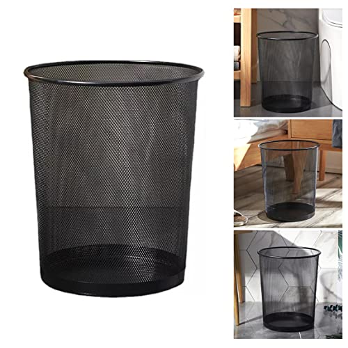 KUYYFDS Metal Waste Bin Mesh Trash Can Waste Paper Basket for Bedrooms Kitchens Bathrooms Office Paper Bins