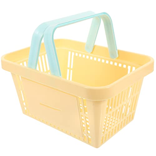 Zerodeko Shower Caddy Basket Portable Large Capacity Plastic Organizer Storage Tote with Handles Drainage Toiletry Bag Bin for Bathroom College Dorm Room Essentials Yellow