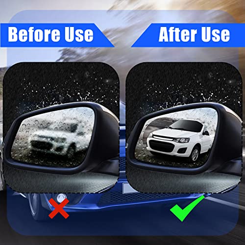 4 Pieces Car Rearview Mirror Film, HD Nano Clear Protective Sticker Film, Waterproof Rainproof Antifogging for Car Mirrors and Side Windows, Car Trucks SUVs Safe Driving