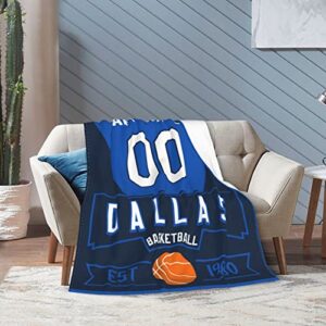 Custom Throw Blankets for Bed Personalized Basketball City Fans Gift Winter Summer Fleece Blanket Name and Number, 30"x40", 50"x60"