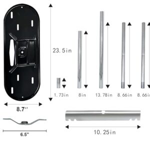 RVPNR RV Dual Propane Tank Mounting Rack 40lb,30lb and 20ld Tanks for Camper and Travel Trailers with Different Connecting Pipes, Black, White, Grey or Red Options (Grey)