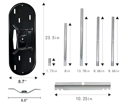 RVPNR RV Dual Propane Tank Mounting Rack 40lb,30lb and 20ld Tanks for Camper and Travel Trailers with Different Connecting Pipes, Black, White, Grey or Red Options (Grey)