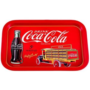 the tin box company coca cola rectangular tin tray (778417-12), red