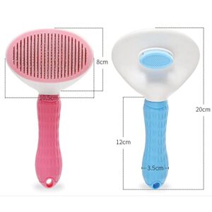 Self-Cleaning Slicker Brush Comb - Best Pet Cat Dog Grooming Long Short Hair - Shedding Loose Undercoat Tangled Haired Removes Tool - Blue