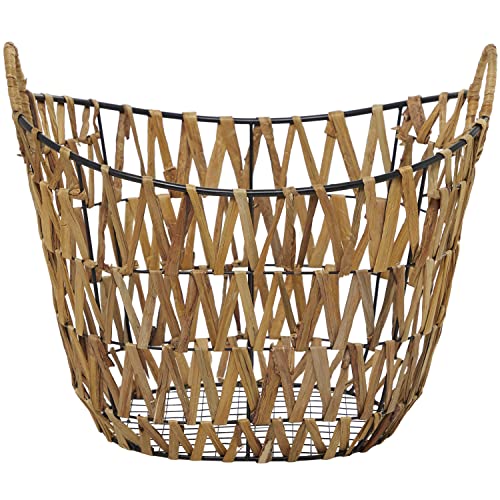 The Novogratz Metal Storage Basket with Handles, 20" x 15" x 16", Brown