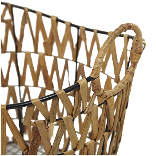 The Novogratz Metal Storage Basket with Handles, 20" x 15" x 16", Brown