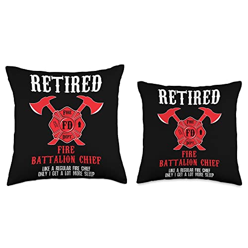 Retired Firefighter Fireman Retirement Retiree Retired Fire Battalion Chief Fireman Firewomen Firefighting Throw Pillow, 18x18, Multicolor