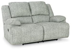 signature design by ashley mcclelland transitional reclining loveseat, light gray