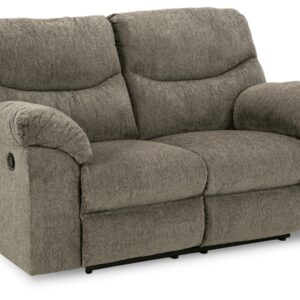 Signature Design by Ashley Alphons Transitional Tufted Reclining Loveseat, Light Gray