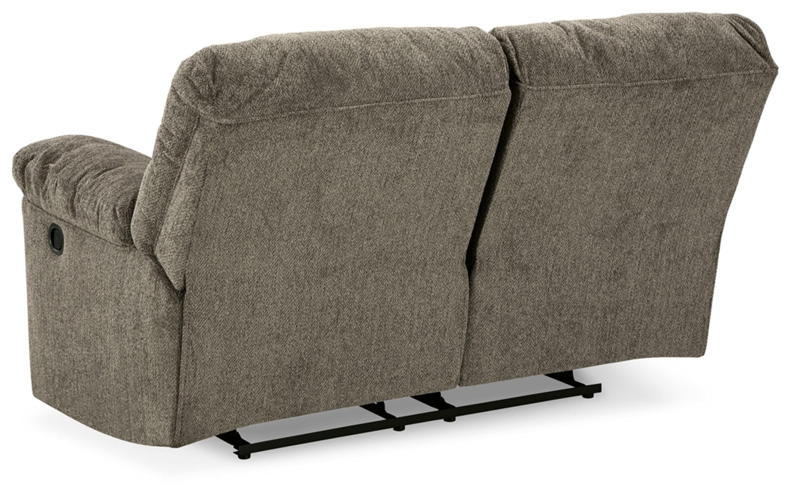 Signature Design by Ashley Alphons Transitional Tufted Reclining Loveseat, Light Gray