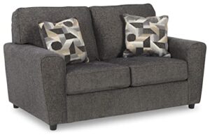 signature design by ashley cascilla casual loveseat, dark gray