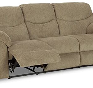 Signature Design by Ashley Alphons Transitional Tufted Reclining Sofa, Light Brown