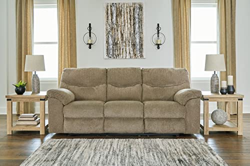 Signature Design by Ashley Alphons Transitional Tufted Reclining Sofa, Light Brown