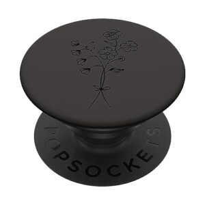 black gray floral flower wildflower popsockets standard popgrip