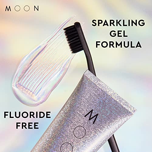 MOON Cosmic Gel Stain Removal Toothpaste, Fluoride-Free, Lunar Peppermint Flavor for Fresh Breath, for Adults (2 Pack)