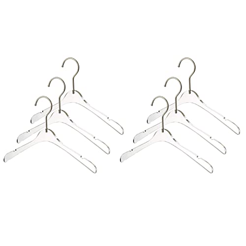 YBM Home Quality Acrylic Clear Hangers Made of Clear Acrylic for a Luxurious Look and Feel for Wardrobe Closet, Clothes Hangers Organizes Closet, Baby, Silver, 4114-6