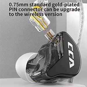 Wired Earbuds CCA CRA in Ear Wired Earphone Headset Monitors Headphones with 2Pin Detachable Cable, Ultra-Thin Diaphragm Dynamic Driver IEM, Clear Sound & Deep Bass, with 3.5 mm Interface(Black)