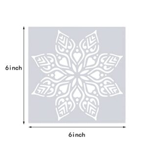 16Pcs (6 x 6 Inch) Reusable Stencils, Mandala Stencils Mandala Dot Painting Templates Stencil for DIY Painting Art Scrapbook Christmas Gifts for Kids