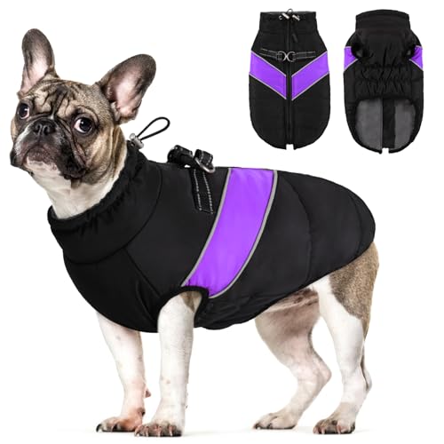 MIGOHI Warm Dog Jacket, Turtleneck Winter Dog Coat for Cold Weather, Windproof Dog Padded Vest with Fleece Lined for Outdoor, Zip Up Snowproof Dog Sweater Apparel for Small Medium Large Dogs