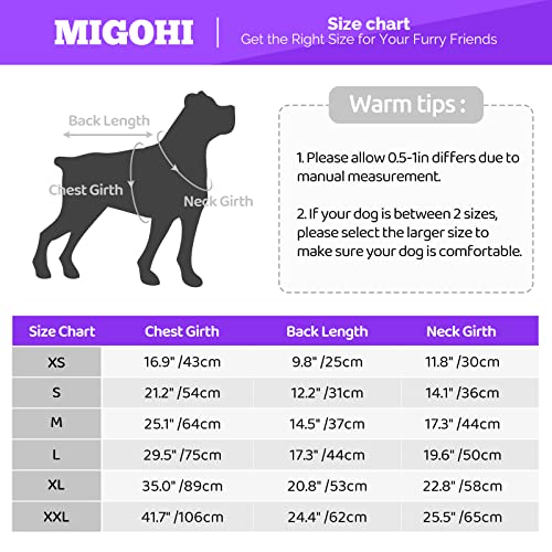 MIGOHI Warm Dog Jacket, Turtleneck Winter Dog Coat for Cold Weather, Windproof Dog Padded Vest with Fleece Lined for Outdoor, Zip Up Snowproof Dog Sweater Apparel for Small Medium Large Dogs