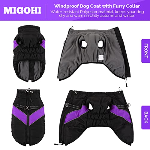 MIGOHI Warm Dog Jacket, Turtleneck Winter Dog Coat for Cold Weather, Windproof Dog Padded Vest with Fleece Lined for Outdoor, Zip Up Snowproof Dog Sweater Apparel for Small Medium Large Dogs