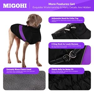 MIGOHI Warm Dog Jacket, Turtleneck Winter Dog Coat for Cold Weather, Windproof Dog Padded Vest with Fleece Lined for Outdoor, Zip Up Snowproof Dog Sweater Apparel for Small Medium Large Dogs