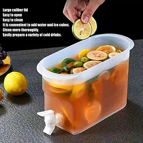 Plastic Drink Dispenser, Beverage Dispenser With Spigot, 3.5L Iced Juice Lemonade Dispenser For Party Daily Use, Milk Dispenser For Fridge Gallon, Small Water Dispensers