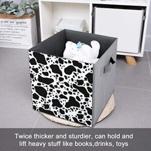 Cow Break Spot Storage Bin Foldable Cube Closet Organizer Square Baskets Box with Dual Handles