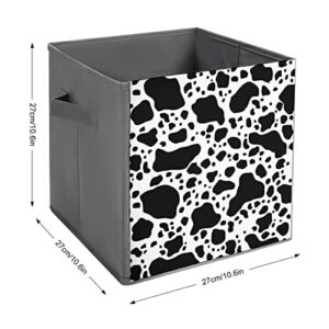 Cow Break Spot Storage Bin Foldable Cube Closet Organizer Square Baskets Box with Dual Handles