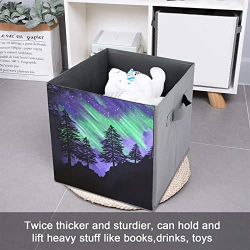 Aurora Pines Painting Storage Bin Foldable Cube Closet Organizer Square Baskets Box with Dual Handles