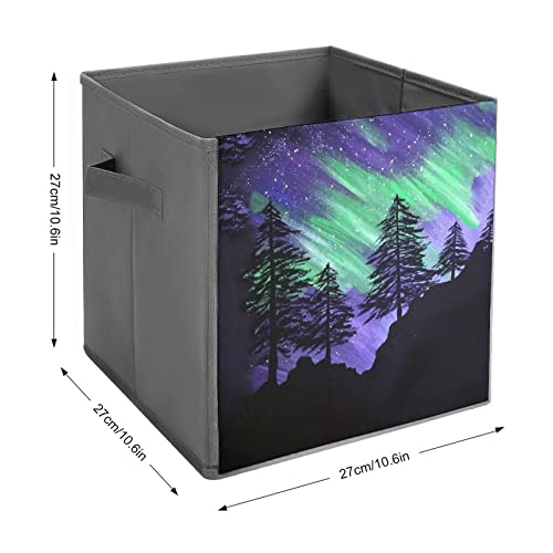 Aurora Pines Painting Storage Bin Foldable Cube Closet Organizer Square Baskets Box with Dual Handles