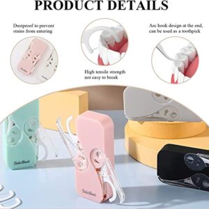 4 Pack Portable Floss Dispenser,Dental Floss Portable Case with 48Pcs Dental Floss, Upgrade Automatic Floss Organizer for Family Hotel Travel