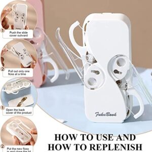 4 Pack Portable Floss Dispenser,Dental Floss Portable Case with 48Pcs Dental Floss, Upgrade Automatic Floss Organizer for Family Hotel Travel