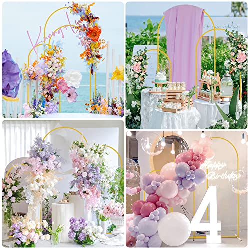 Putros Metal Arch Backdrop Stand Gold Wedding Arch Stand Set of 3 (6FT/5FT/4FT) Square Arched Frame for Birthday Party Ceremony Outdoor Indoor Celebration Decoration