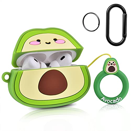 AIRSPO Case for Airpods Pro 2nd Generation 2022, Cute Cartoon Airpod Pro 2 Case for Girls Boys Fashion Soft Silicone Character Protective Skin for AirPods Pro 2 Carrying Case (Avocado-Pro 2)