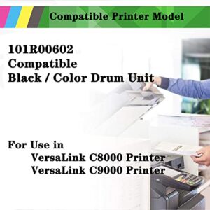 RIUT C8000 Compatible 101R00602 Black/Color Drum Unit for Xerox Versalink C8000 C9000 Printer Imaging Unit, High Yield 80,000Pages 4Pack