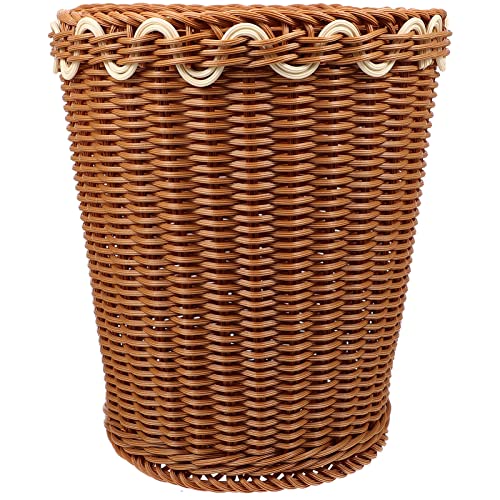 Cabilock Office Garbage Bin Multipurpose Sundries Wastebasket Waste Trash Living Bucket Hyacinth for Rattan Flower Multi-Function Bathroom Finishing Wicker Storage Home Can Pots Basket